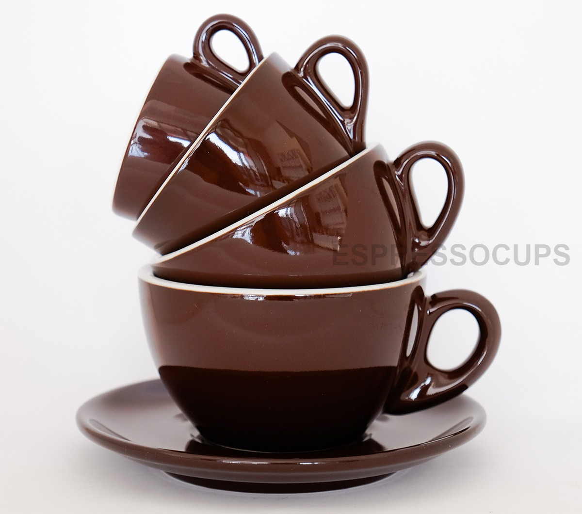 ROSA Cappuccino Cups 200ml - brown - ESPRESSOCUPS PTE LTD