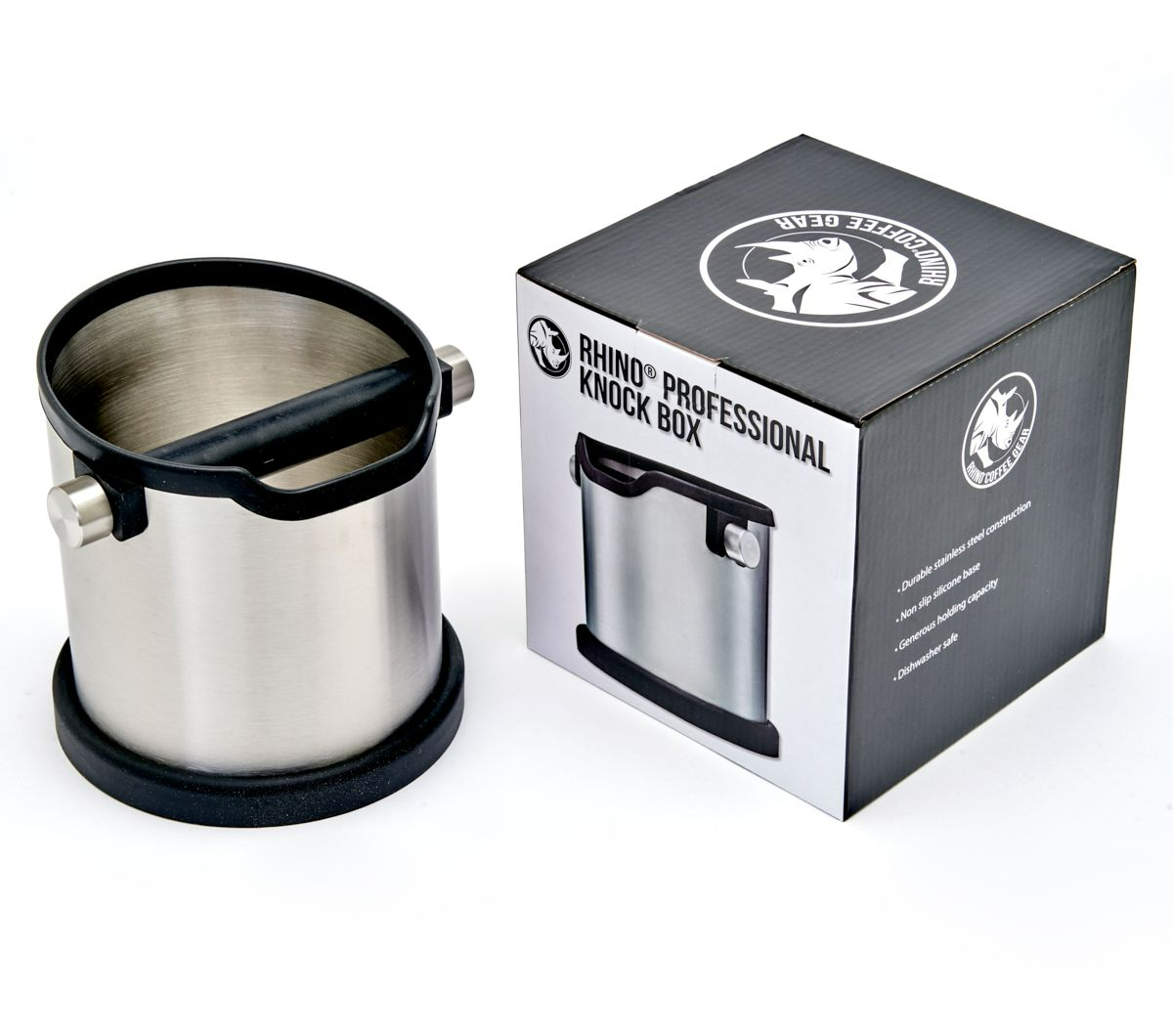 RHINO Knock Box Stainless Steel - ESPRESSOCUPS PTE LTD