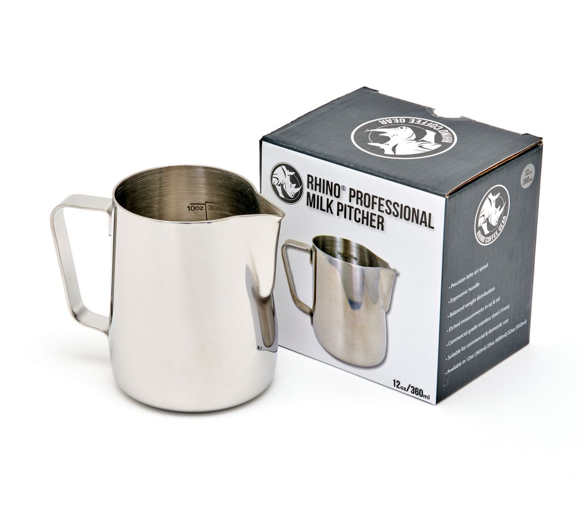 Milk Pitcher PRO 360ml - stainless steel - ESPRESSOCUPS PTE LTD